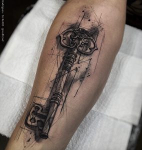 32 Must-See Skeleton Key Tattoo Designs - TattooBlend